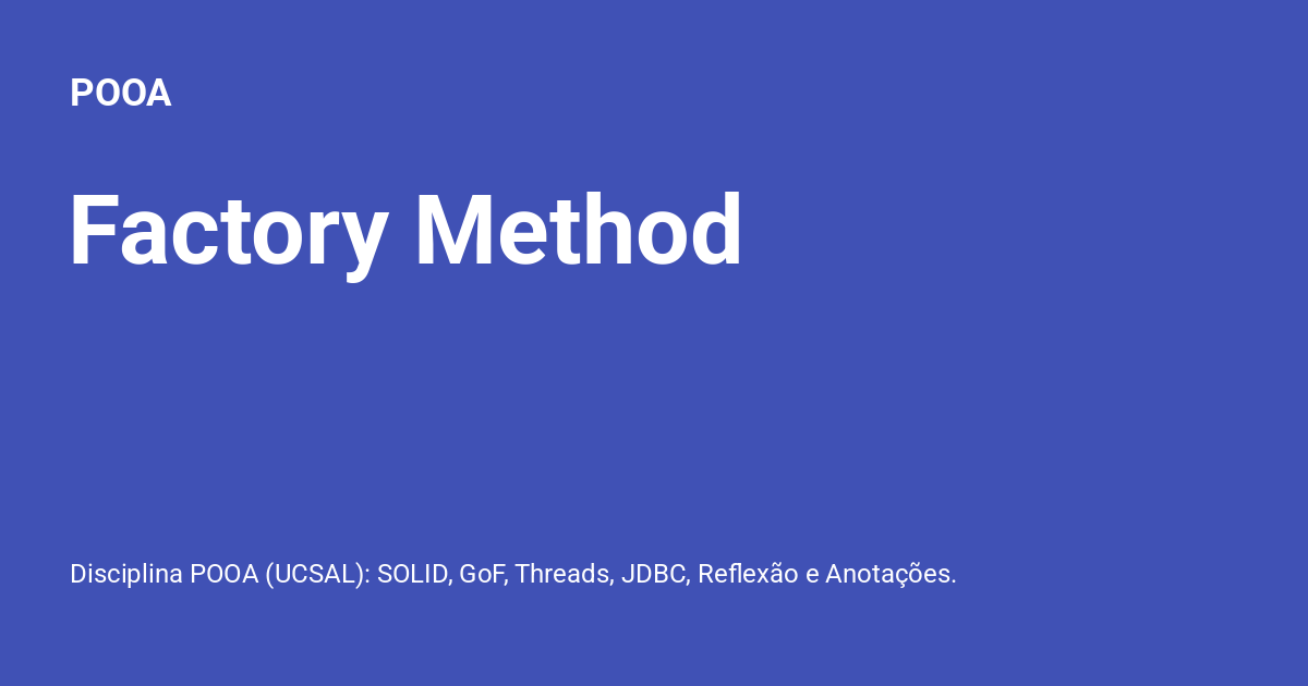 Factory Method - POOA
