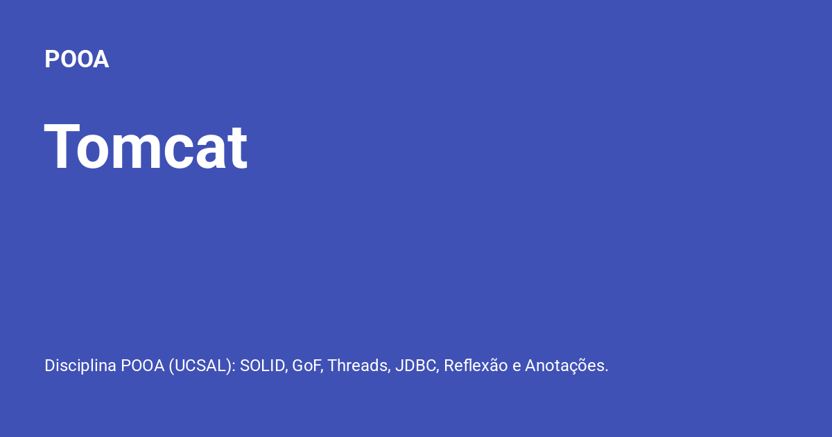 Tomcat - POOA